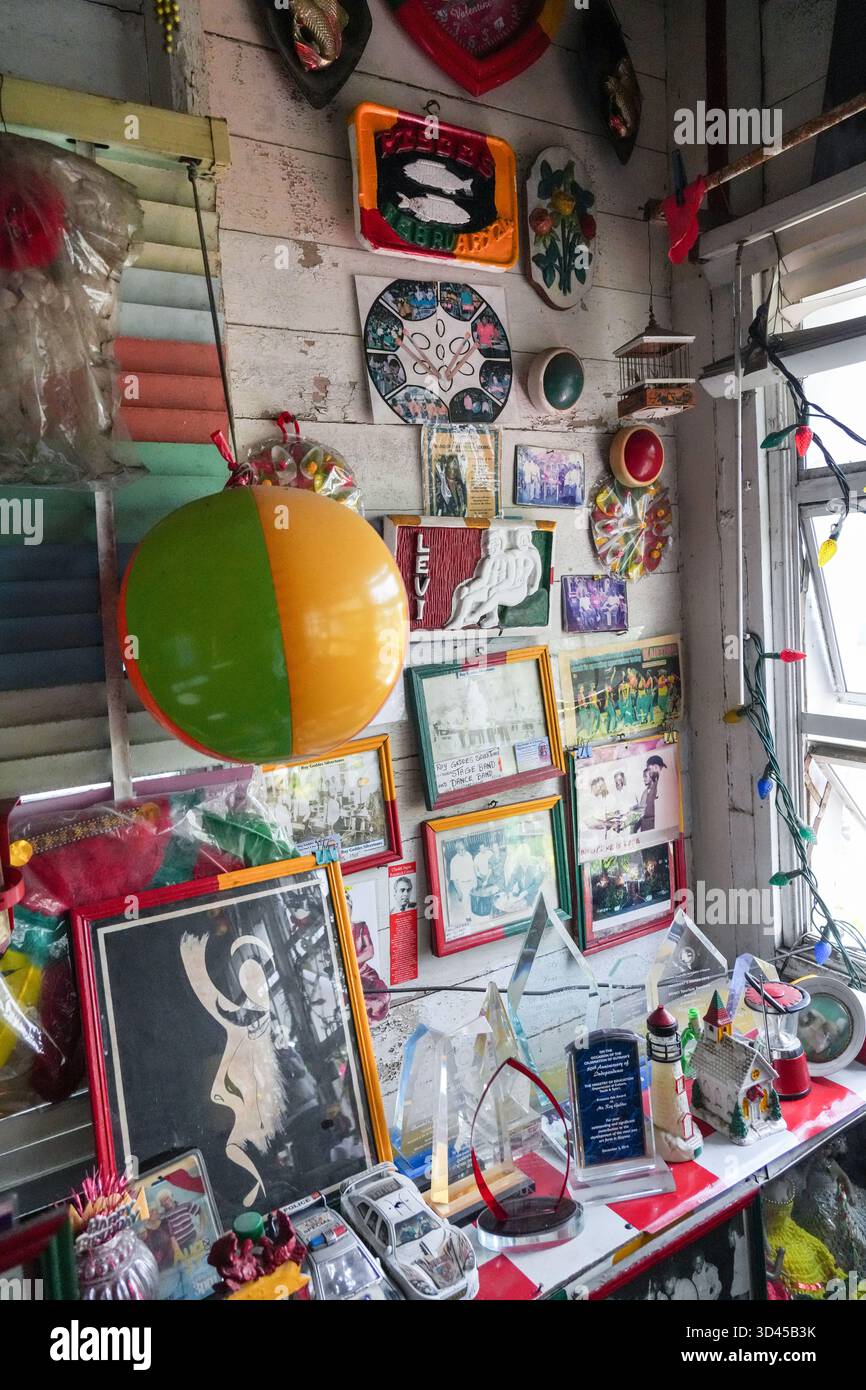 Memorabilia and keepsakes decorate the walls at the Roy Geddes House ...