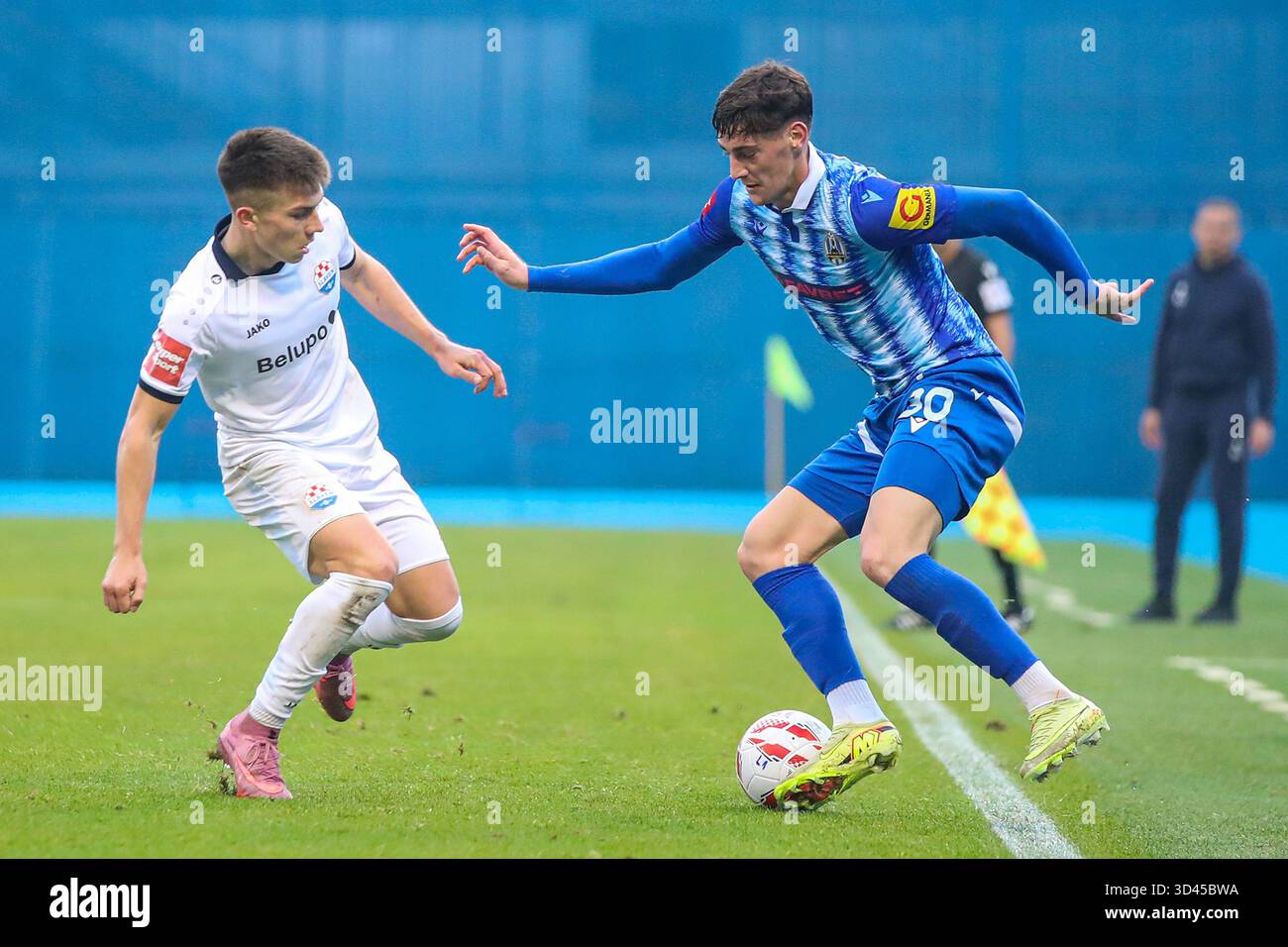Adriano Jagusic of Slaven Belupo and Dusan Vukovic of Lokomotiva during ...