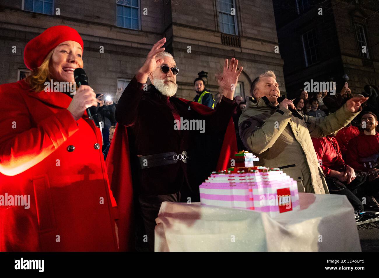 EDITORIAL USE ONLY Stylish Santa switches on the lights during the St ...