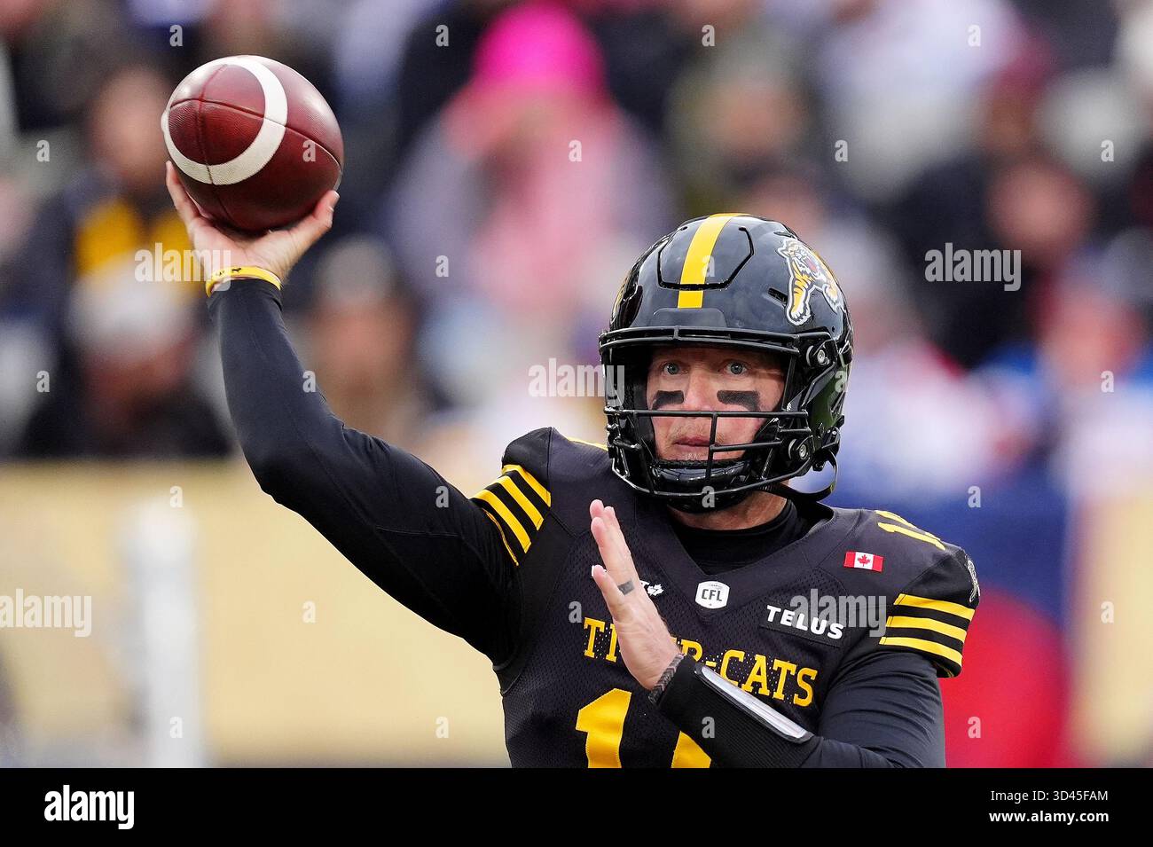Hamilton Tiger-Cats quarterback Jake Dolegala (15) throws a pass during ...