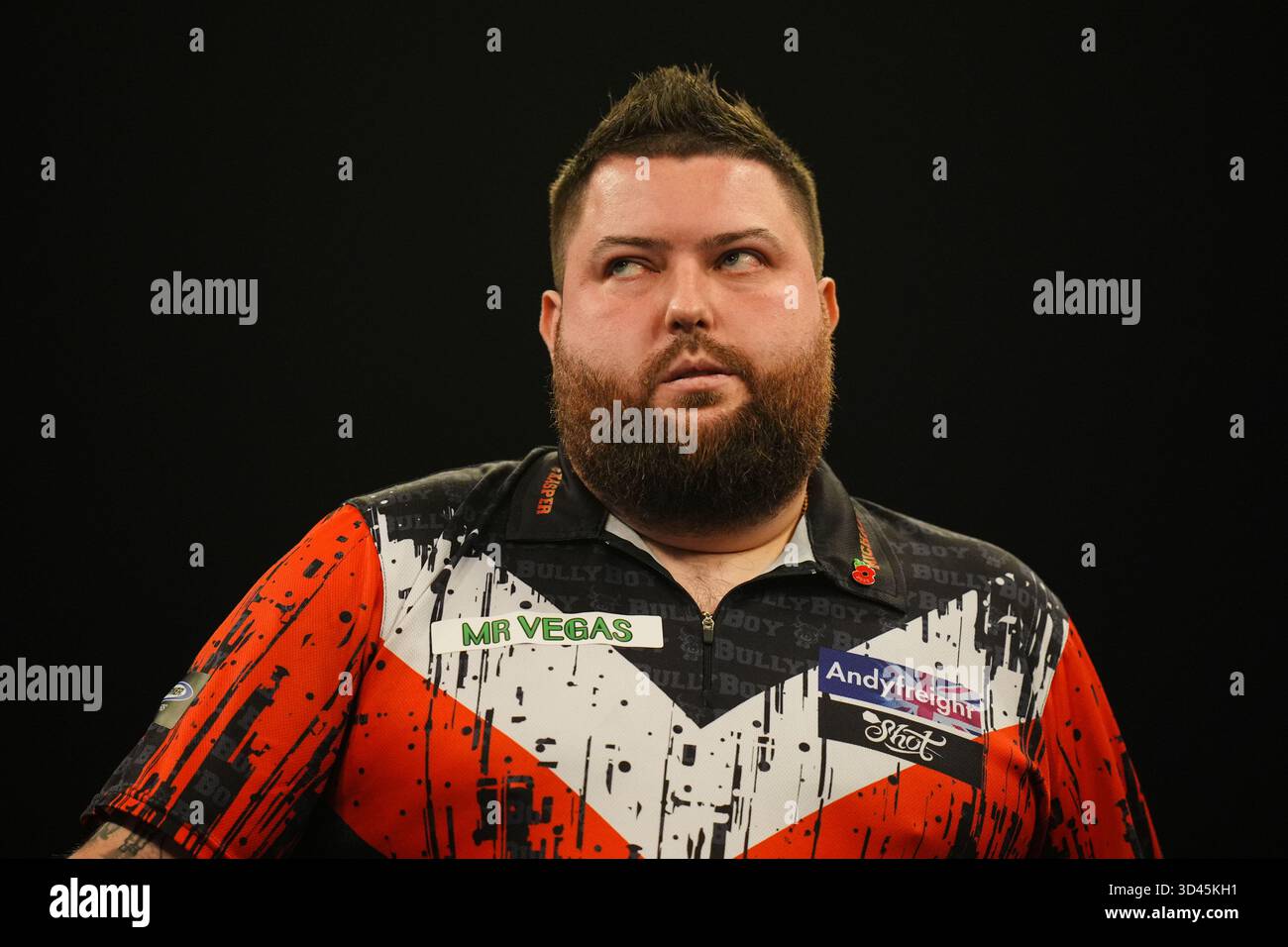 Michael Smith during his match against Nathan Aspinall at the WV Active ...