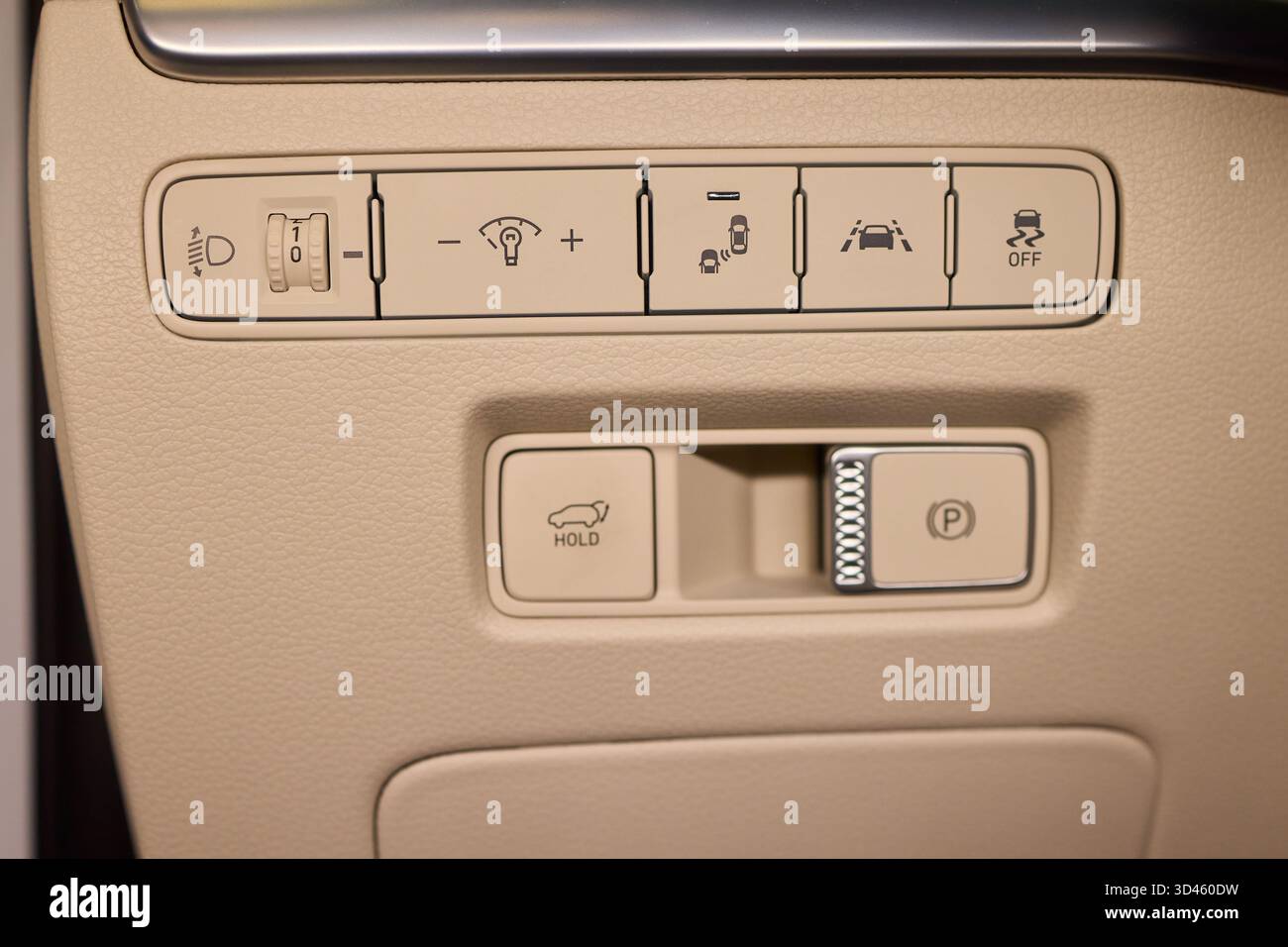 Closer view of dashboard controls featuring illumination and safety ...