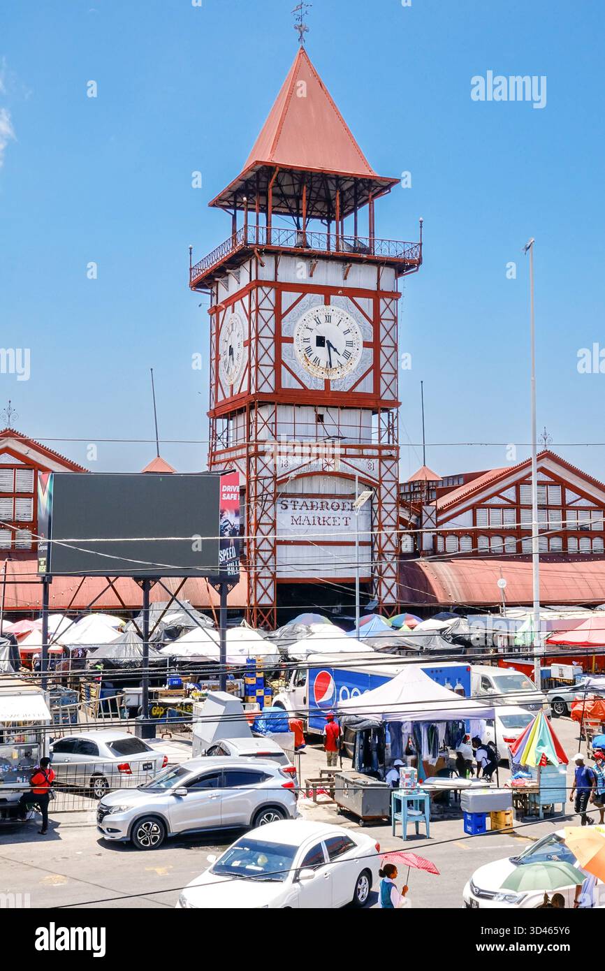 The iconic clock tower of the Stabroek Market building, the largest ...