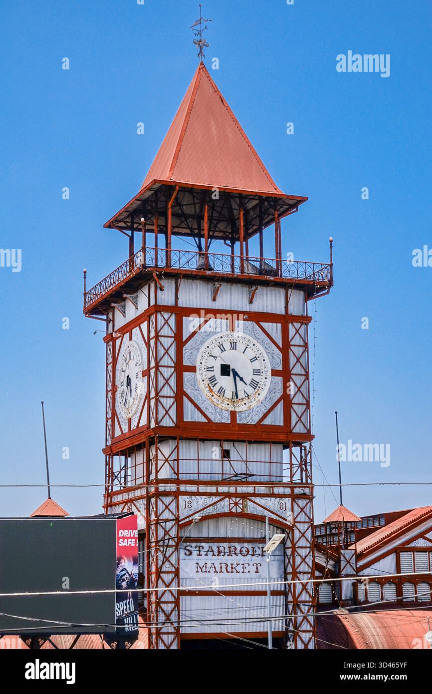 The iconic clock tower of the Stabroek Market building, the largest ...