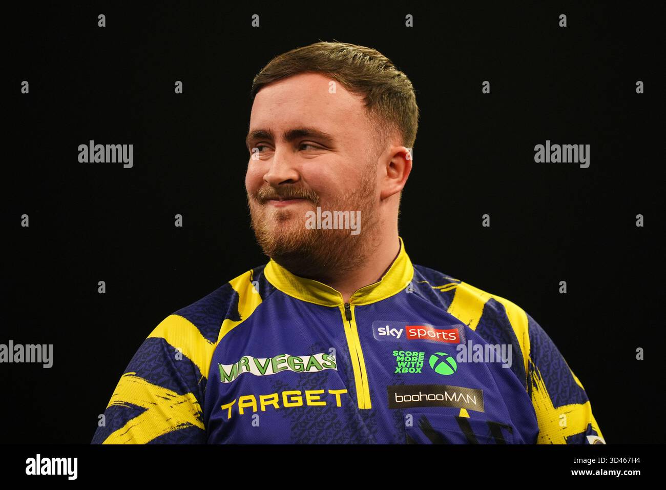 Luke Littler reacts during his match against Karel Sedlacek at the WV ...