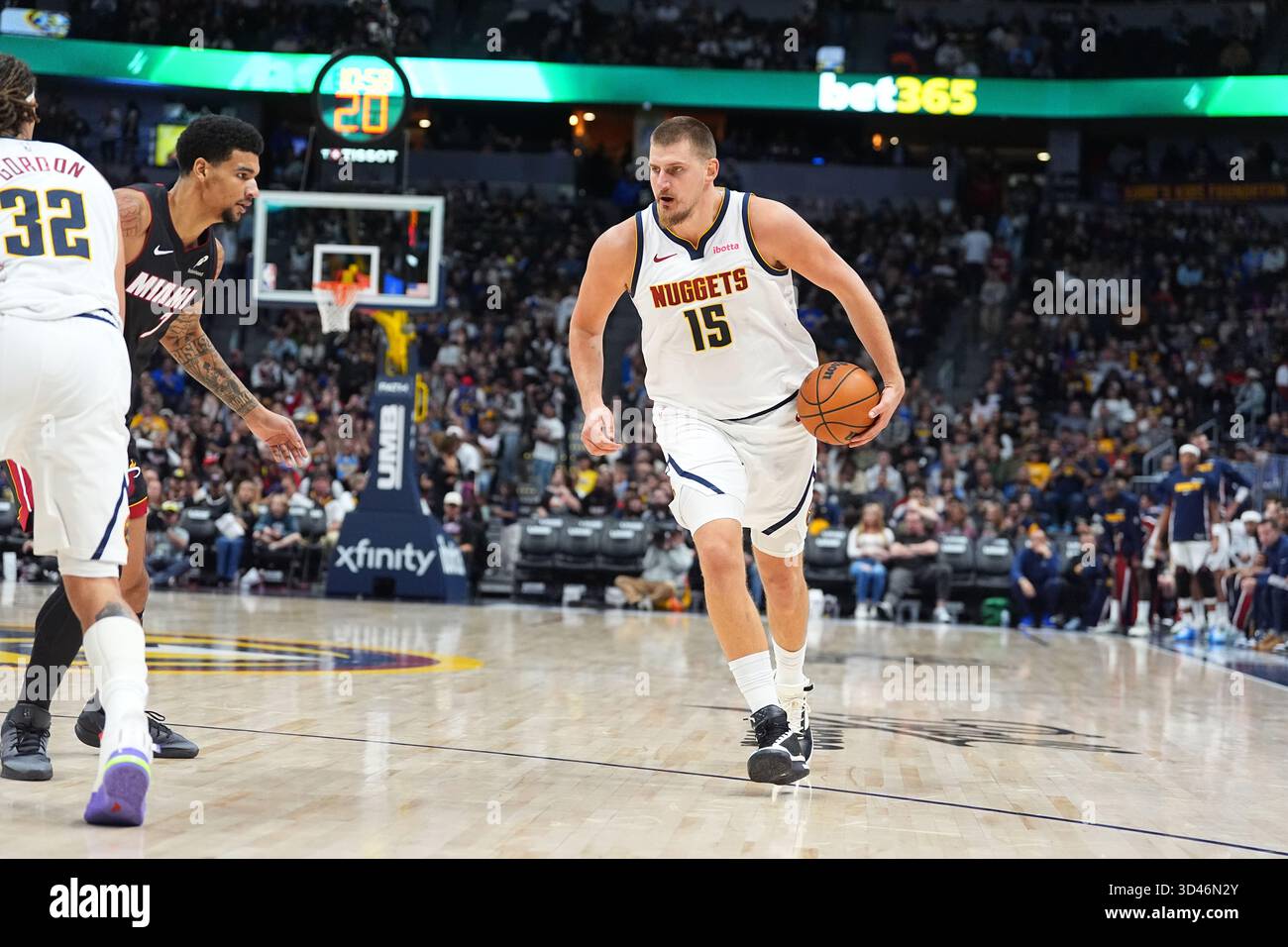Denver Nuggets center Nikola Jokic (15) in the second half of an NBA ...
