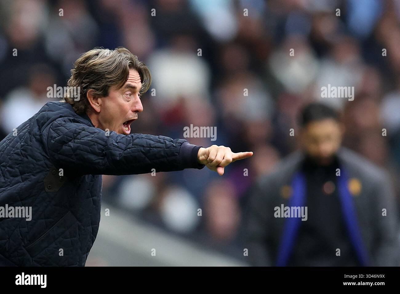Thomas Frank, the head coach/manager of Tottenham Hotspur reacts on the ...
