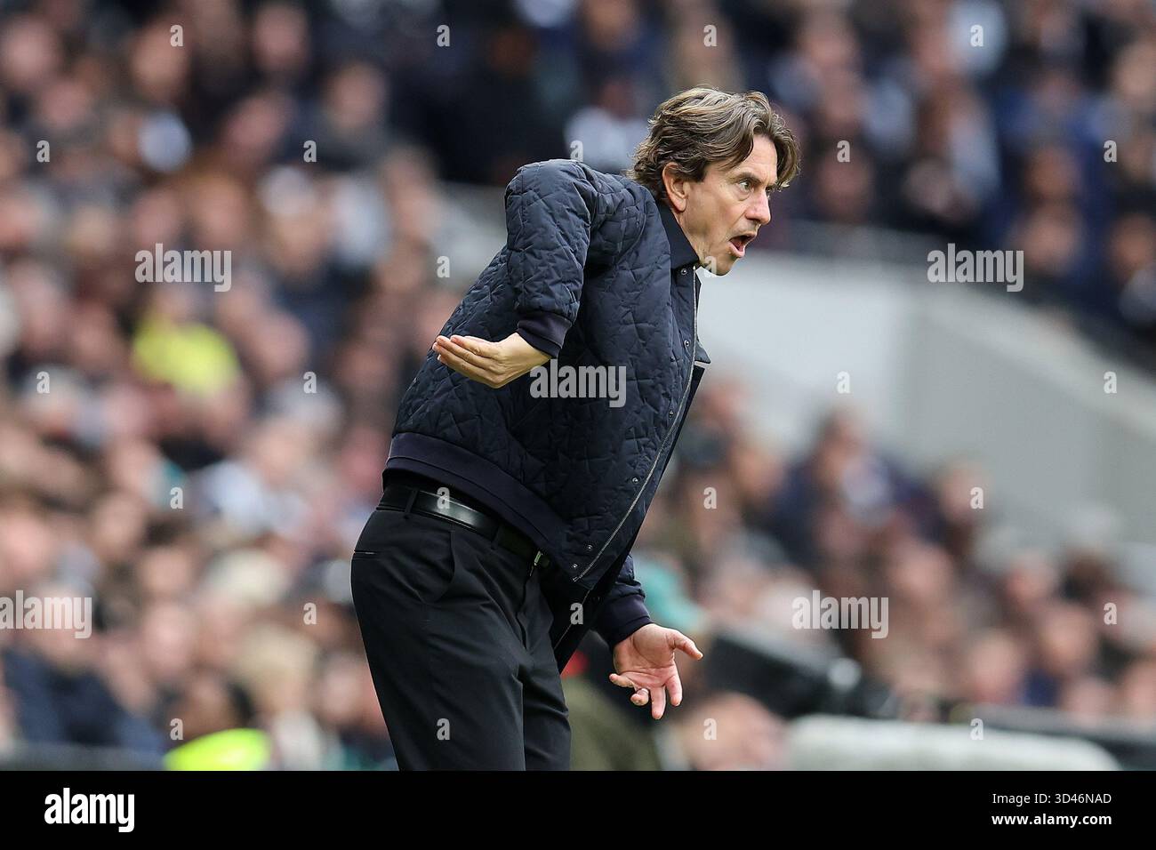 Thomas Frank, the head coach/manager of Tottenham Hotspur reacts on the ...