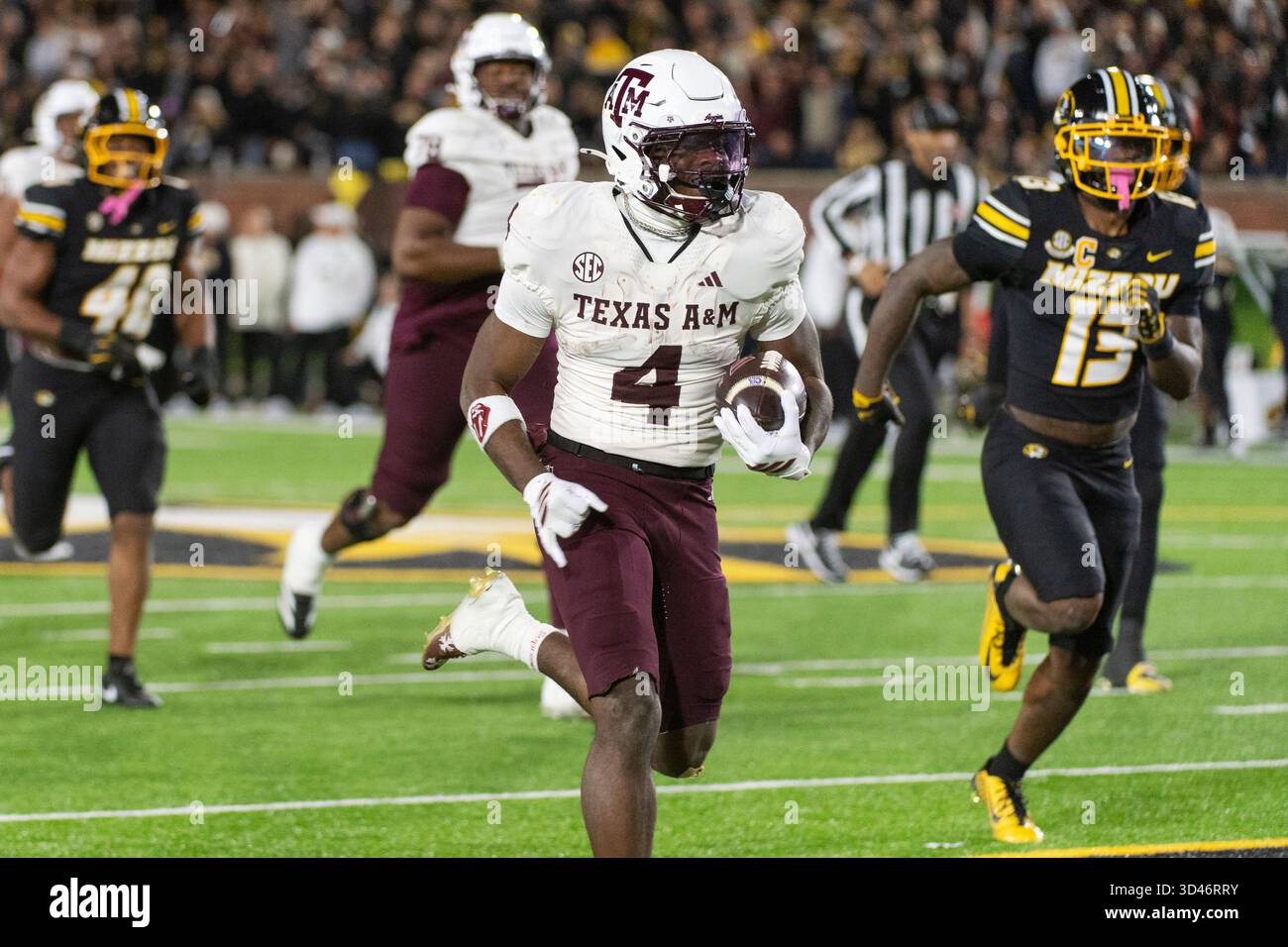 Texas A&M running back Rueben Owens II runs the ball during the second ...