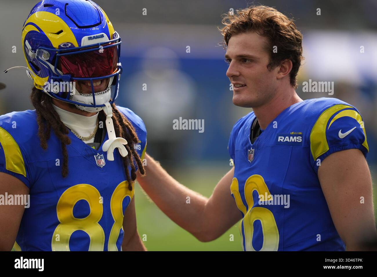 Los Angeles Rams kicker Joshua Karty, right, and wide receiver Jordan ...