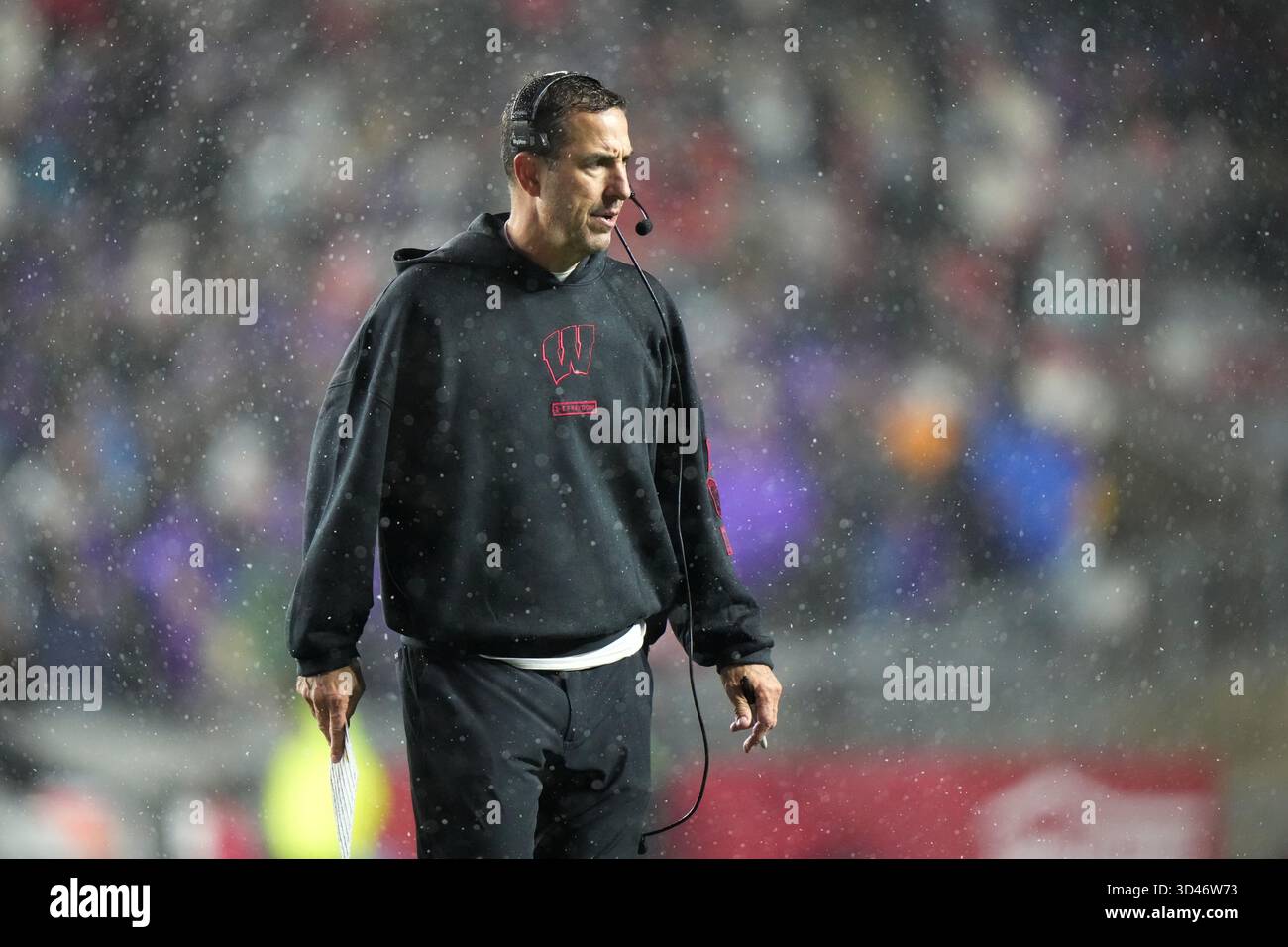Wisconsin head coach Luke Fickell watches during the second half of an ...