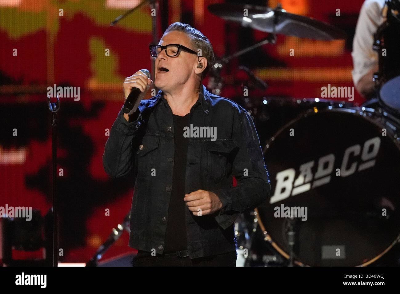 Bryan Adams performs during the 2025 Rock and Roll Hall of Fame ...