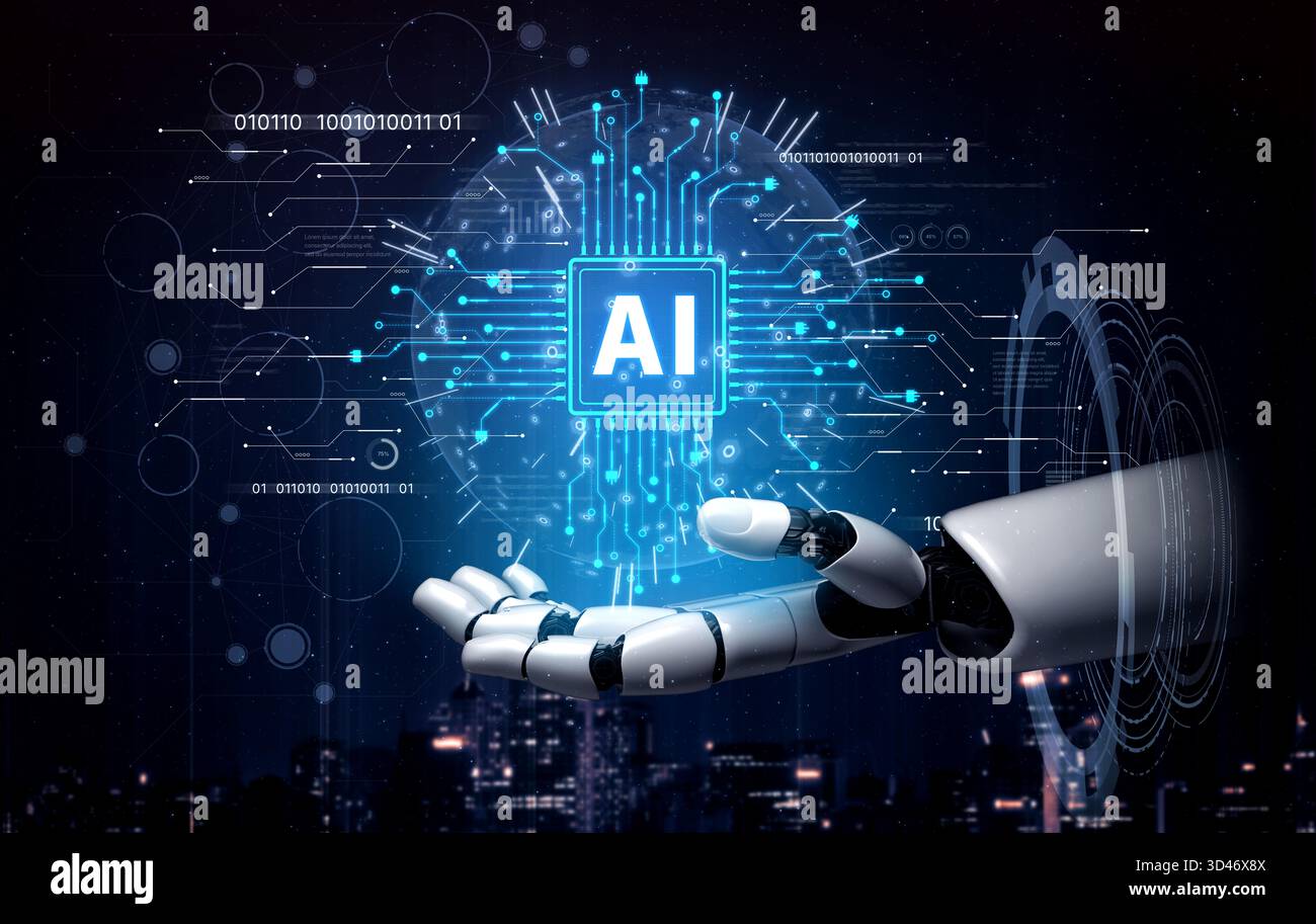 AI brain processes big data with generative AI, LLMs, and machine ...