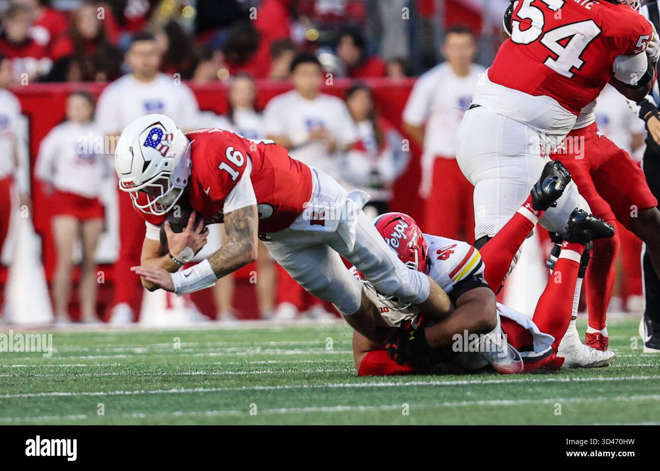 November 08, 2025: Rutgers Scarlet Knights quarterback Athan ...