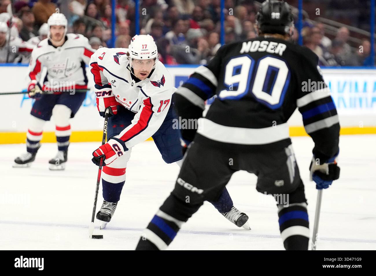 Washington Capitals center Dylan Strome (17) skates at Tampa Bay ...