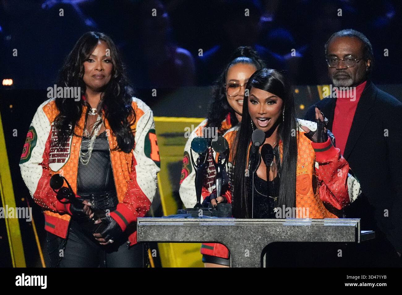 DJ Spinderella, from left, Cheryl James, Hurby Azor and Sandra Denton ...