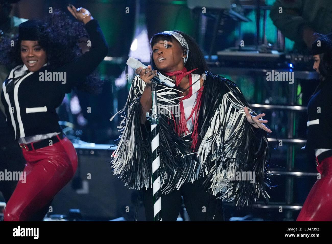 Janelle Monae performs during the 2025 Rock and Roll Hall of Fame ...