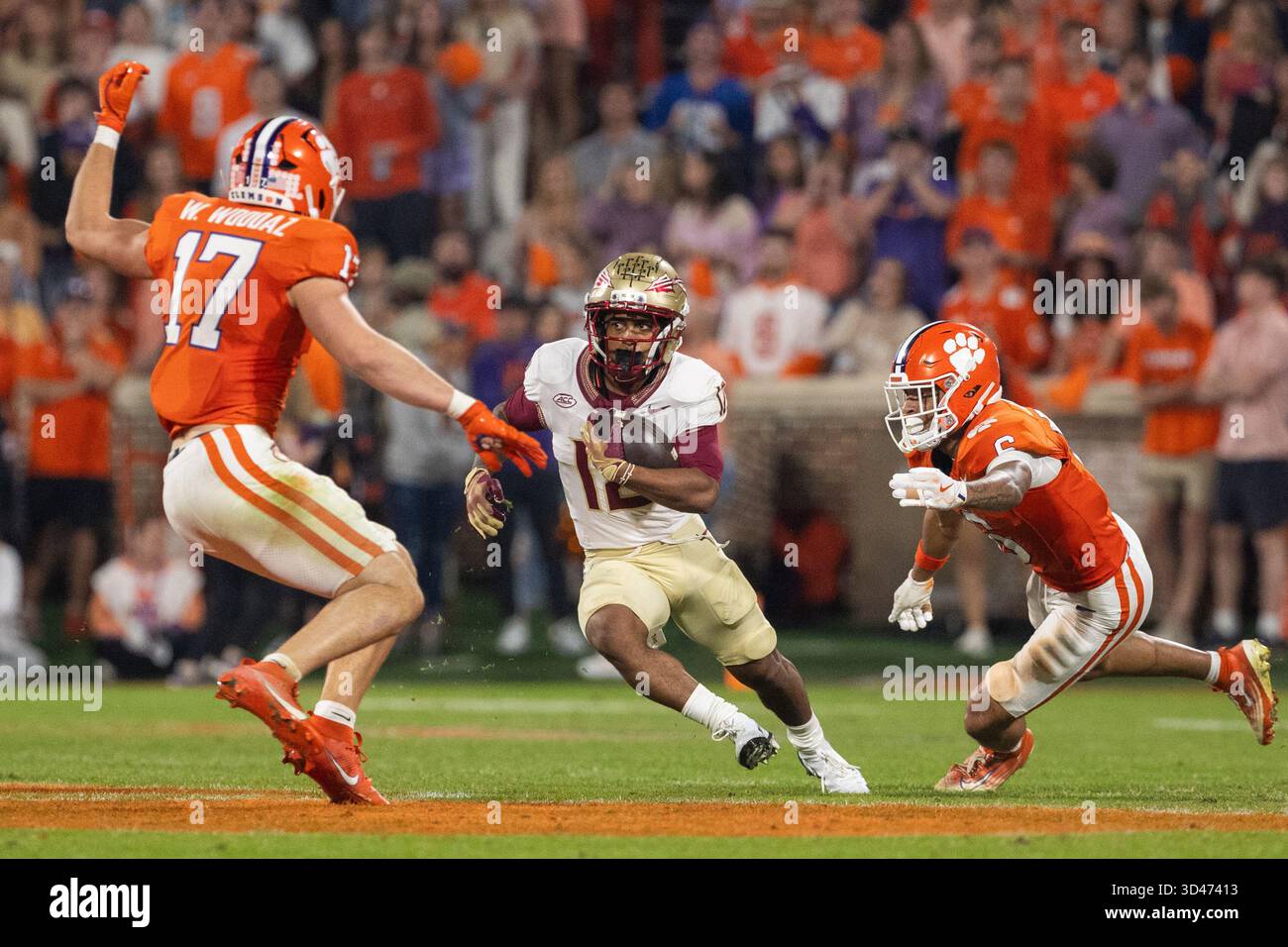 November 8, 2025: Florida State Seminoles running back Jaylin Lucas (12) runs the ball against ...