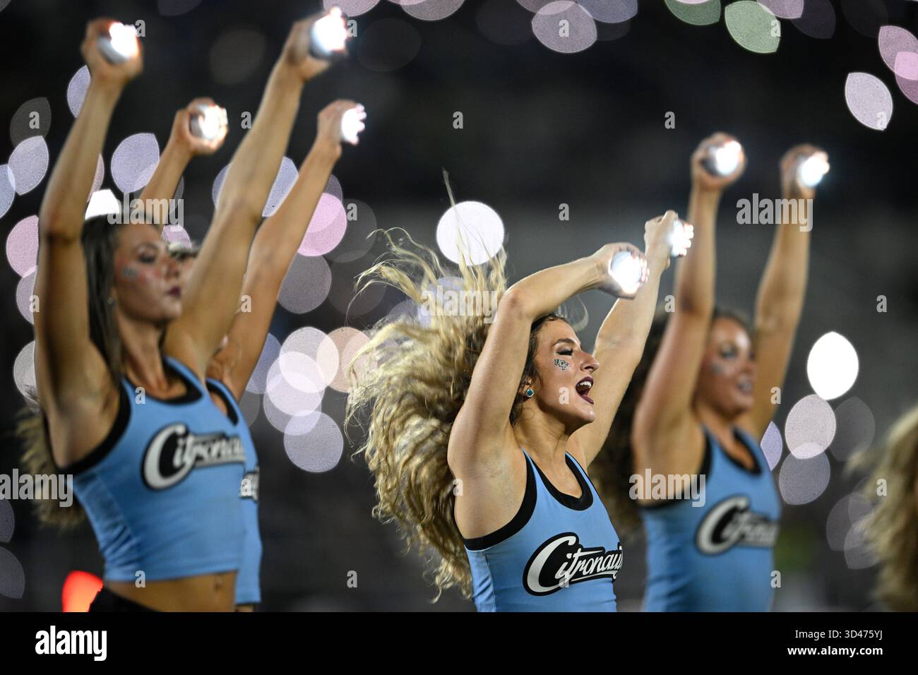 Central Florida dance team members perform on the field during the ...