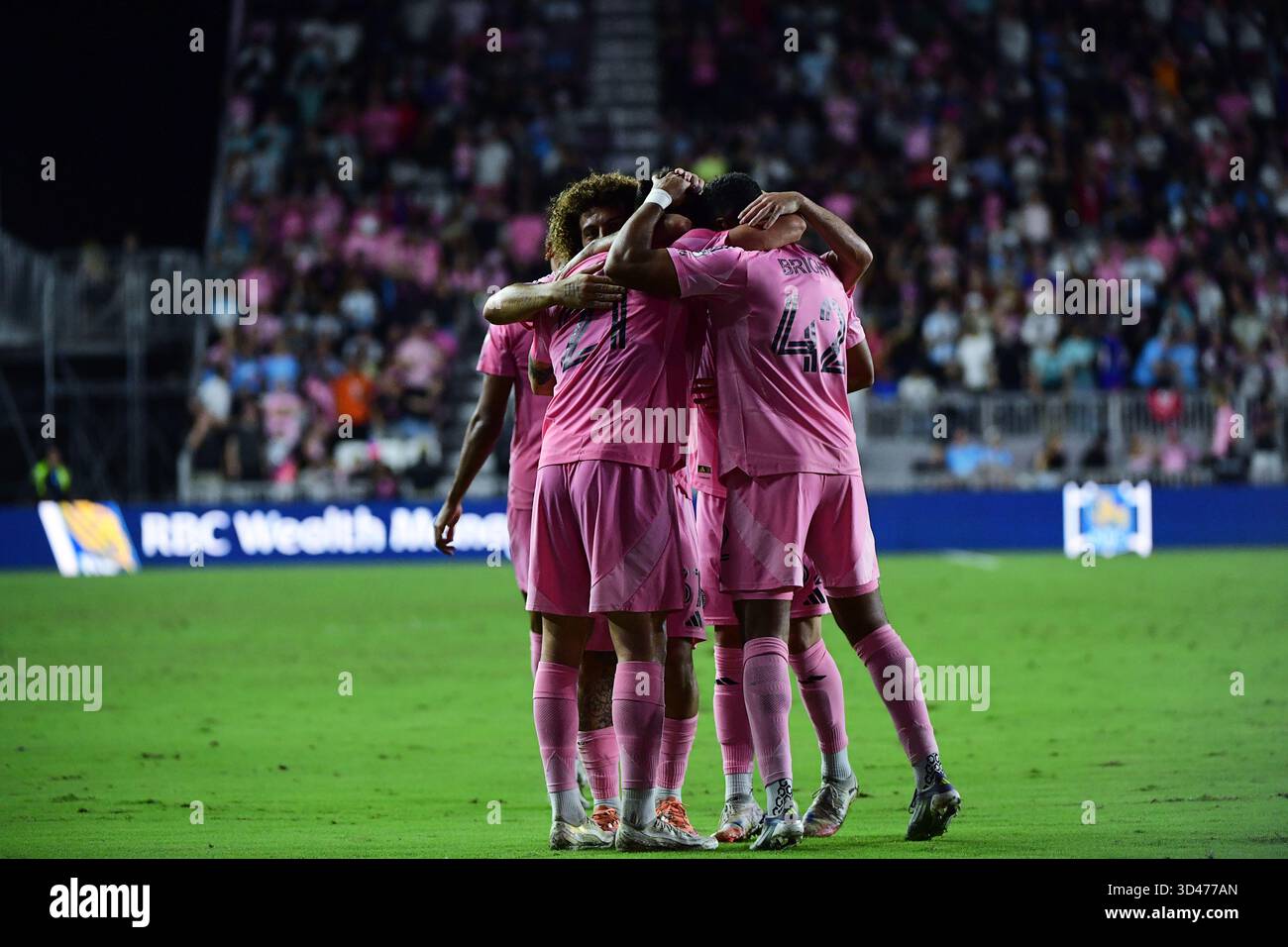Inter Miami CF teammates hug Inter Miami CF forward Tadeo Allende (21 ...