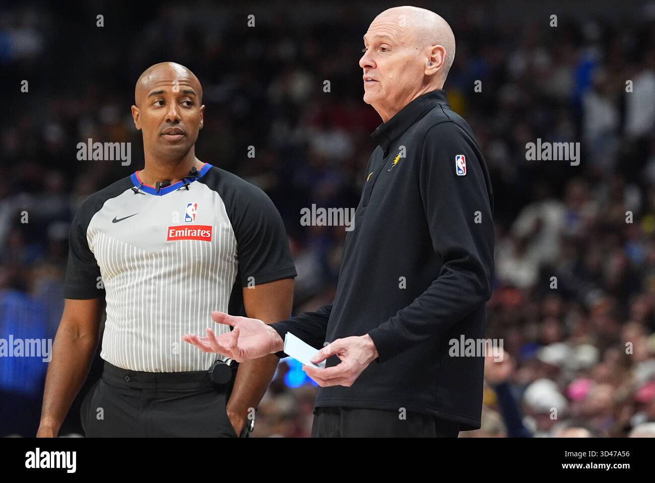 Indiana Pacers Head Coach Rick Carlisle, right, argues for a call with ...