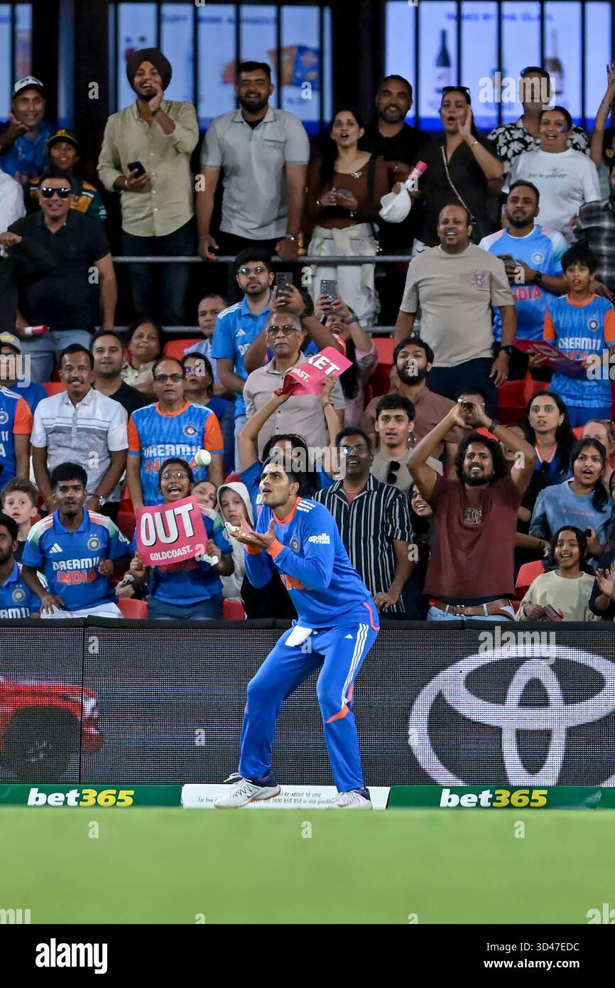 Shubman Gill of India seen in action during game four of the T20 ...