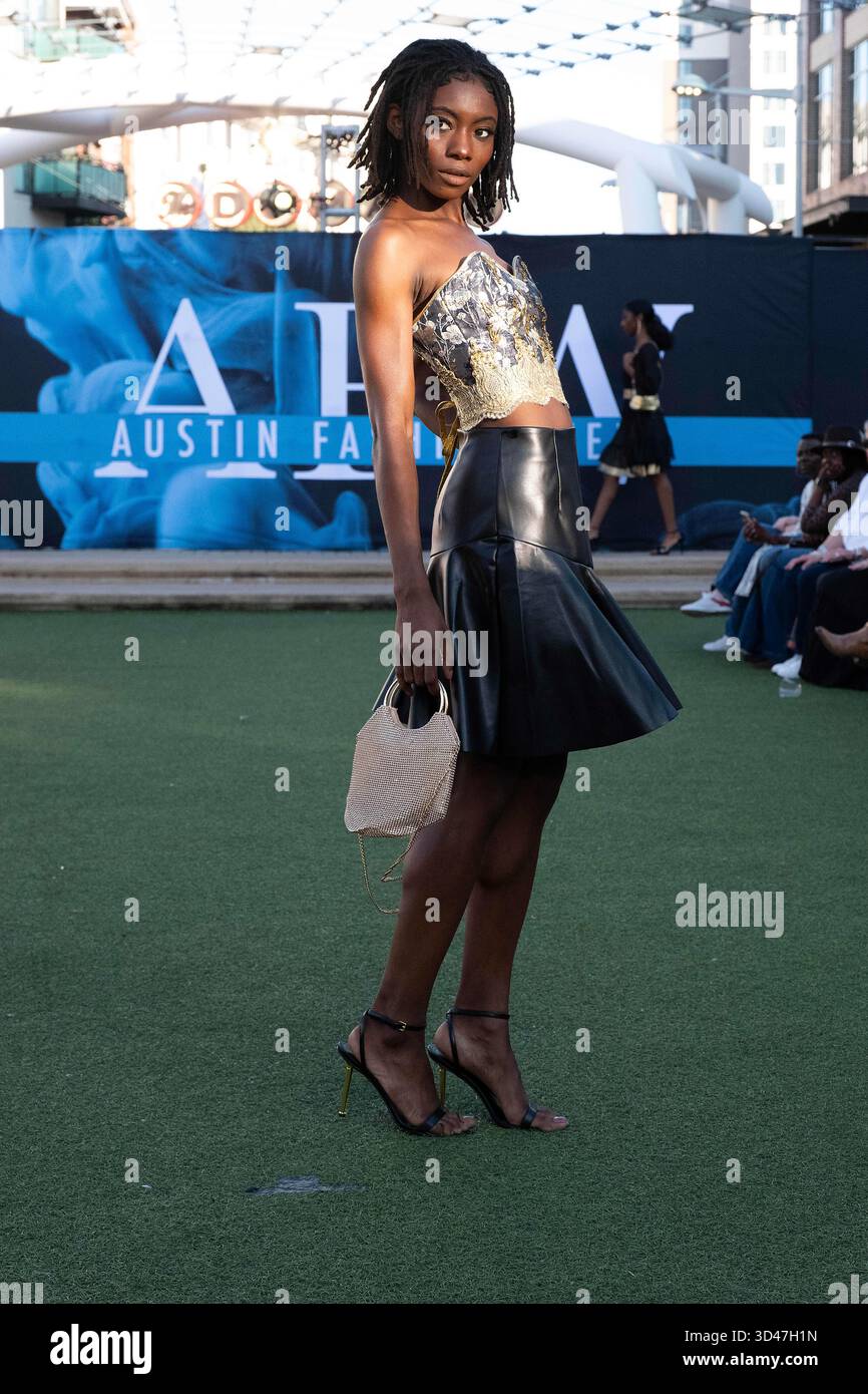 November 8, 2025: Austin Fashion Week models in action during the ...