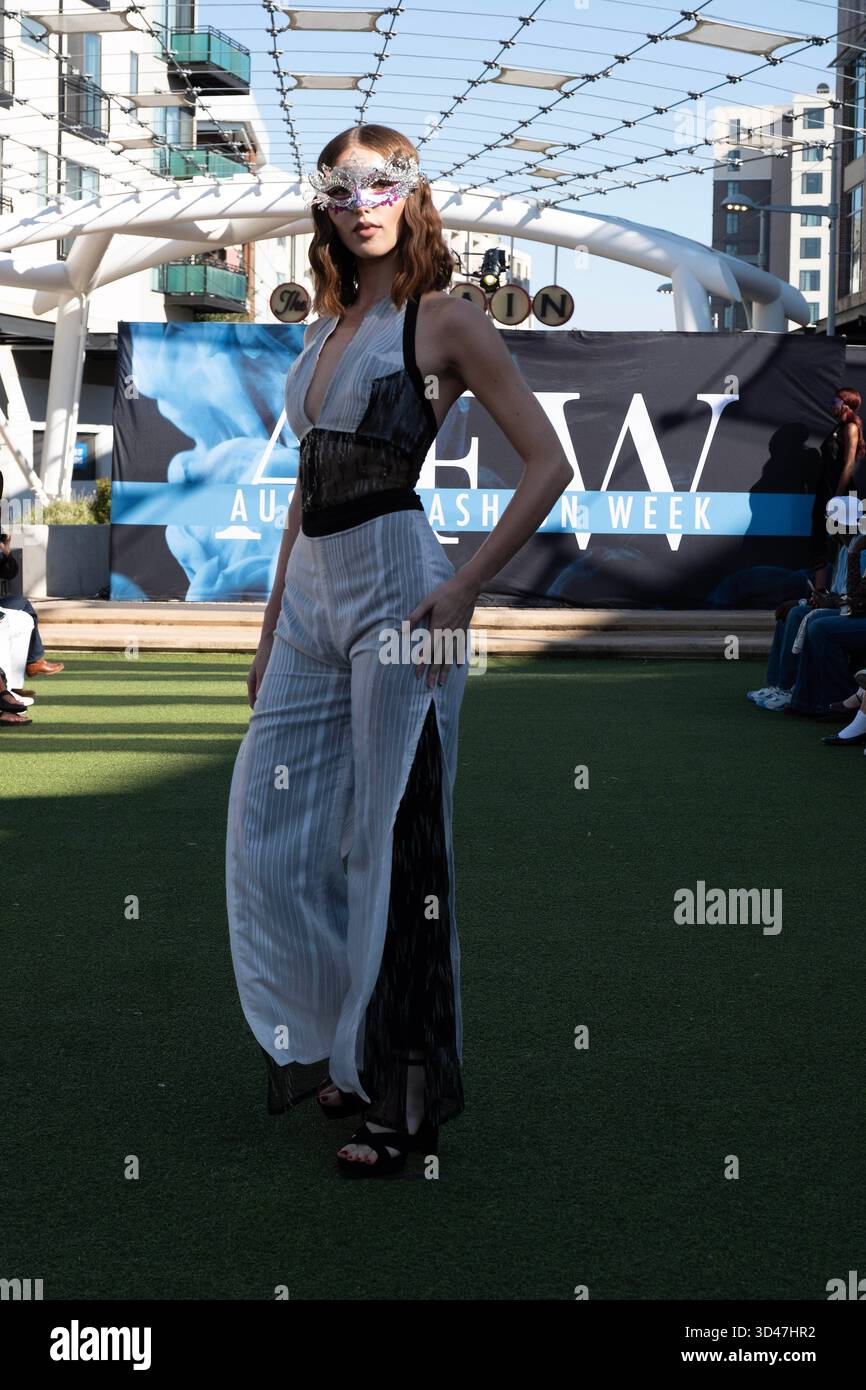 November 8, 2025: Austin Fashion Week models in action during daytime ...