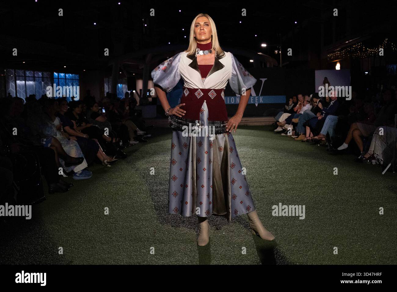 November 8, 2025: Austin Fashion Week models in action during nighttime ...
