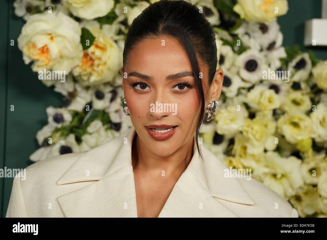 Shay Mitchell arrives at the 2025 Baby2Baby gala on Saturday, Nov. 8, 2025, at Pacific Design ...