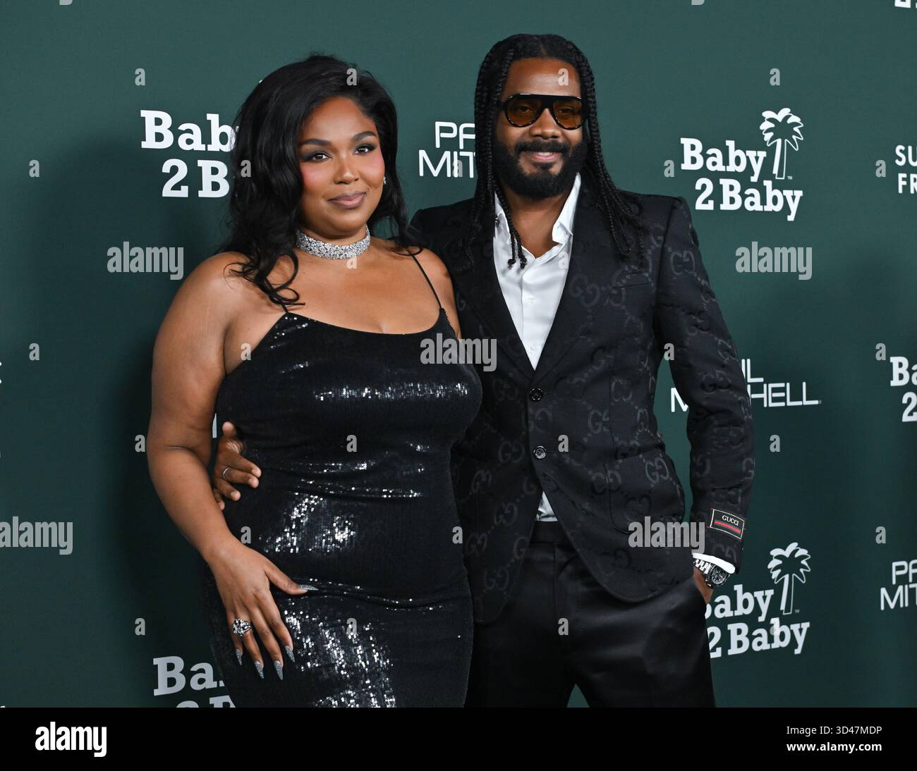Lizzo and Mike Wright arriving to the 2025 Baby2Baby Gala presented by ...