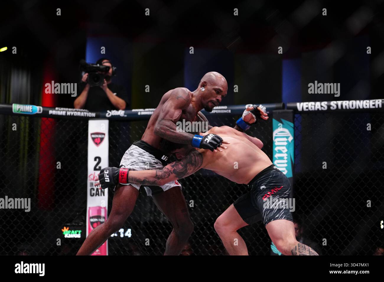 LAS VEGAS, NV - NOV 8: Hyder Amil and Jamall Emmers meet in the octagon for a 3-round bout at ...