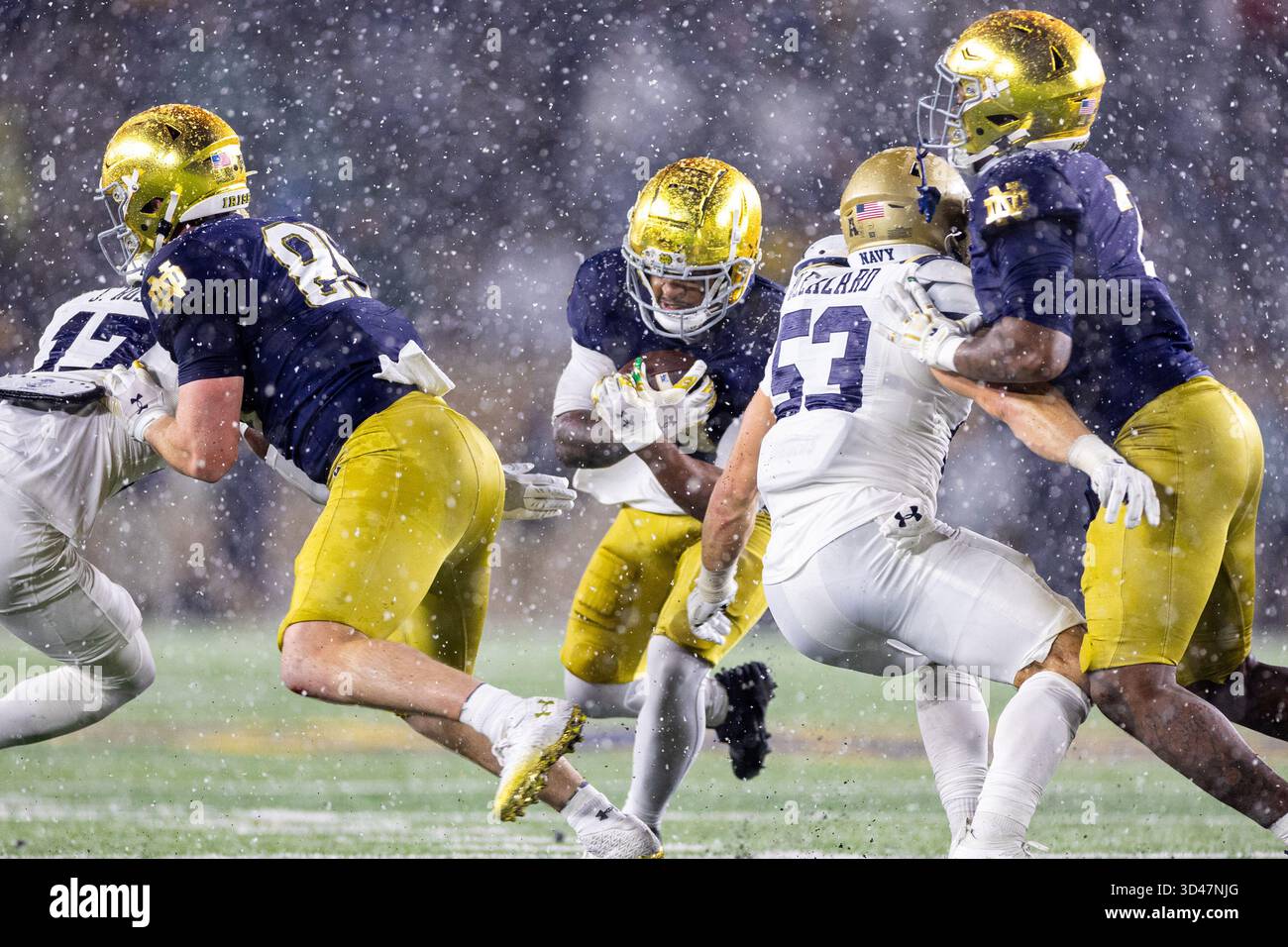 November 08, 2025: Notre Dame running back Gi'Bran Payne (3) runs with ...