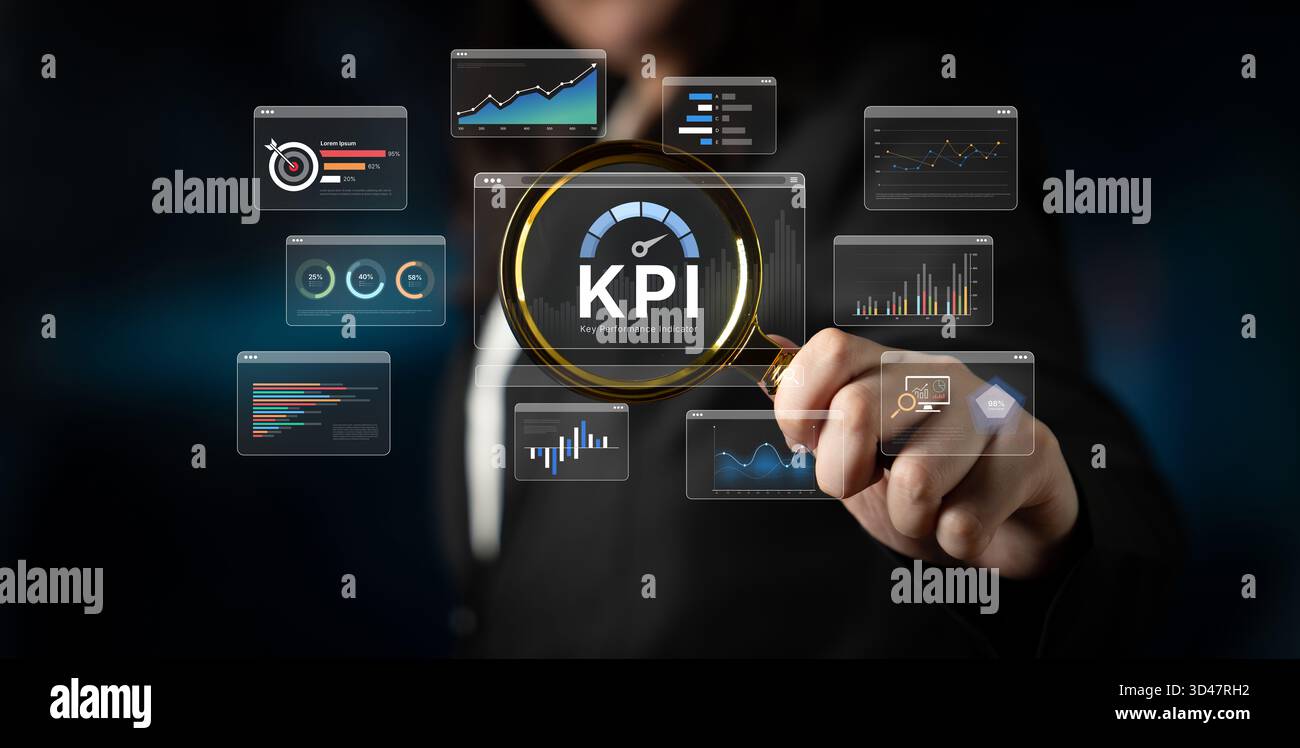 A business intelligence dashboard displaying various Key Performance ...