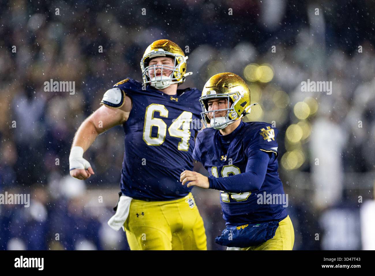November 08, 2025: Notre Dame offensive lineman Joe Otting (64) and ...