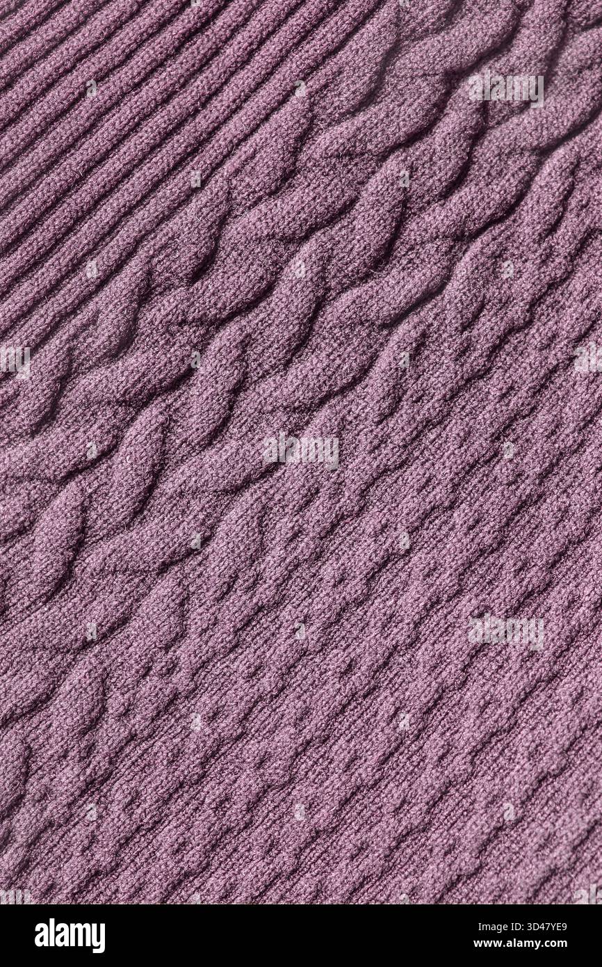 Purple textured knit fabric details closeup as a background Stock Photo ...