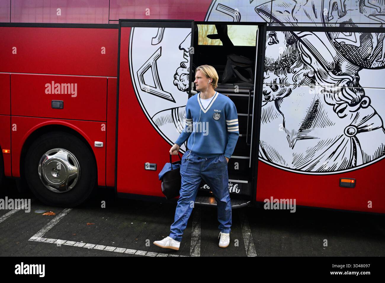 UTRECHT - Ajax's Kasper Dolberg arrives for the Dutch Eredivisie match ...