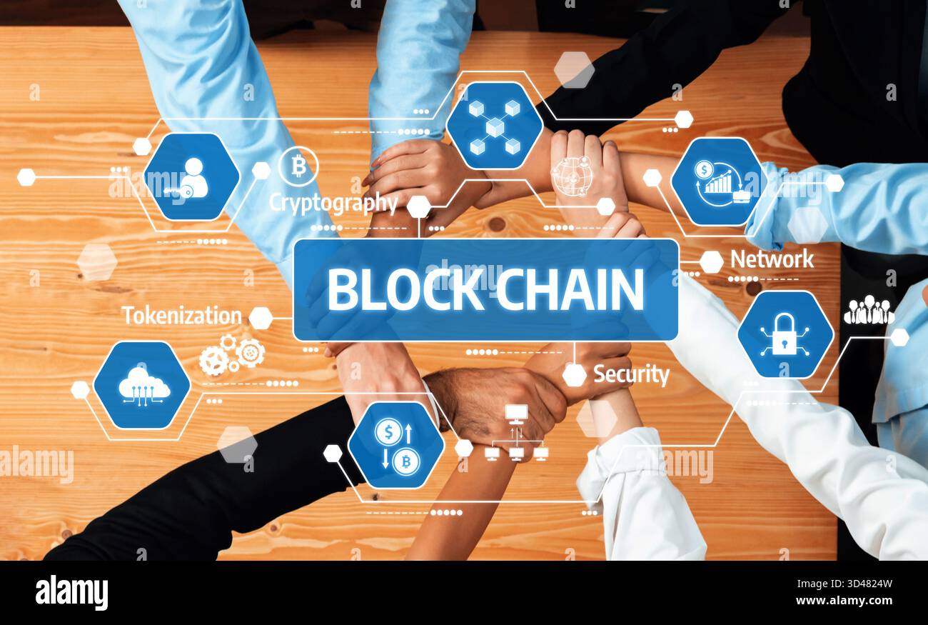 Explore the collaborative concept of blockchain technology through a ...