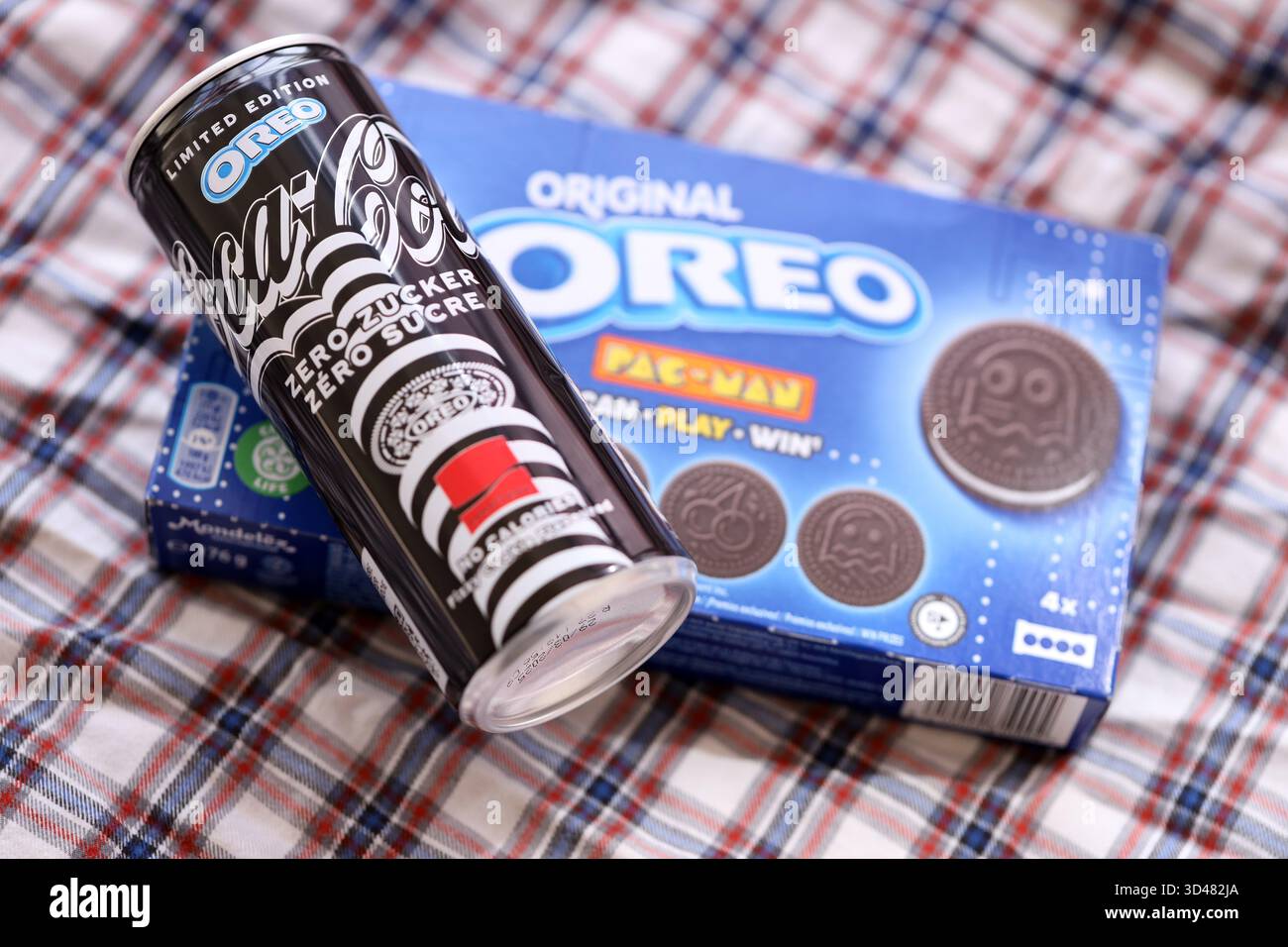 KYIV, UKRAINE - APRIL 19, 2025 Coca Cola OREO Zero Sugar beverage in ...