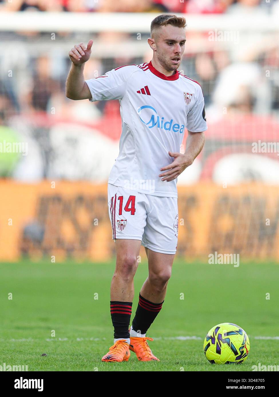Gerard Fernandez Peque of Sevilla FC during the La Liga EA Sports match ...