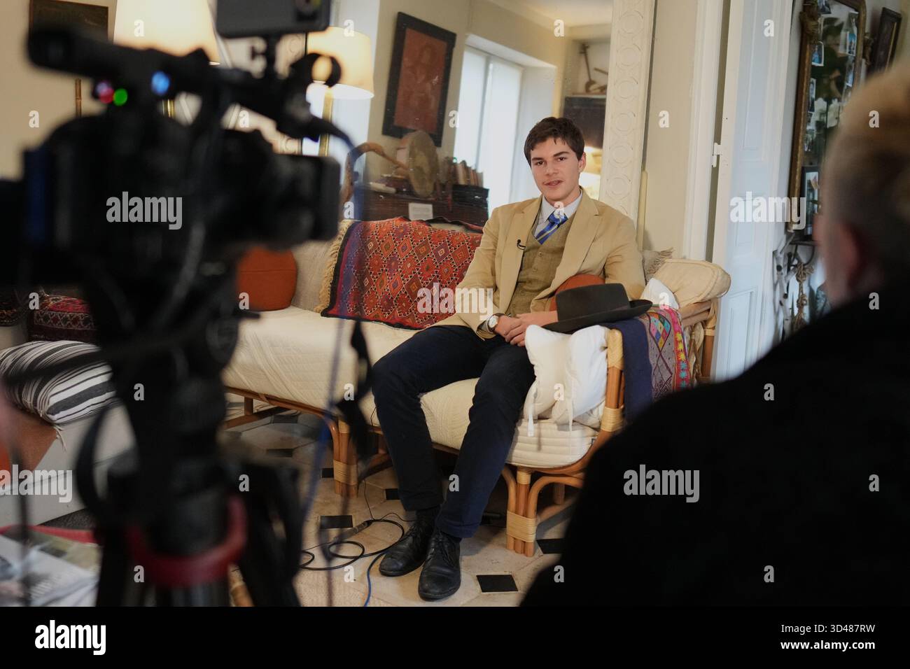 Pedro Elias Garzon Delvaux during an interview with Associated Press ...