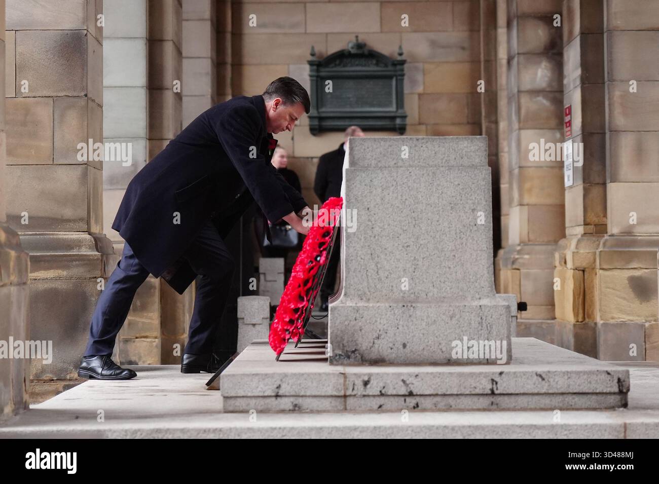 Secretary of State for Scotland Douglas Alexander lays a wreath at the ...
