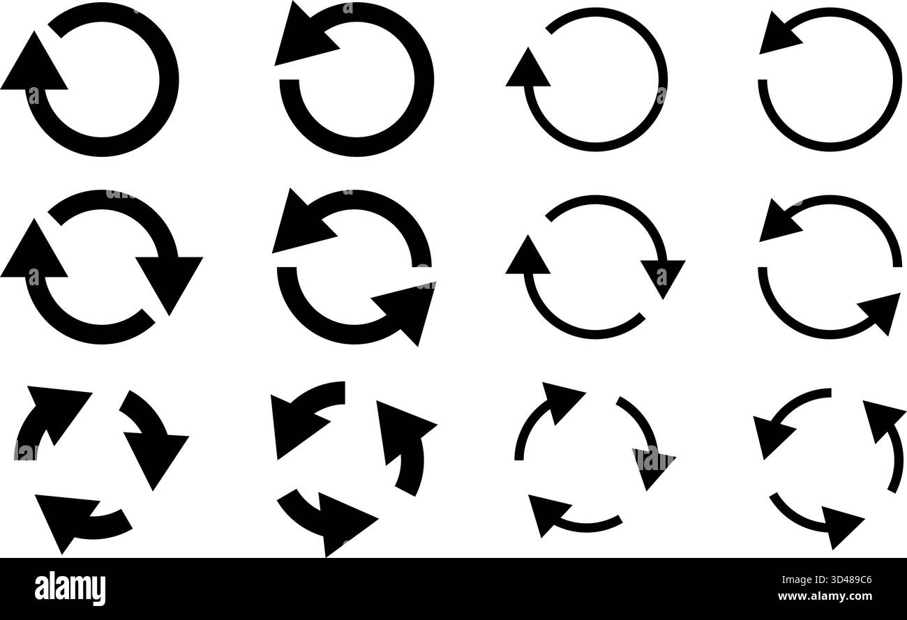 Rotation arrow icons circular Cut Out Stock Images & Pictures - Alamy