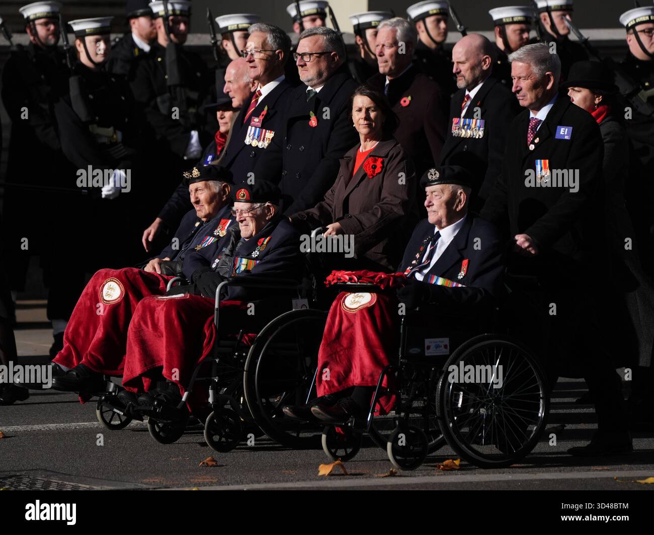 D-Day and Normandy veterans (left to right) Mervyn Kersh, Jim Grant and ...