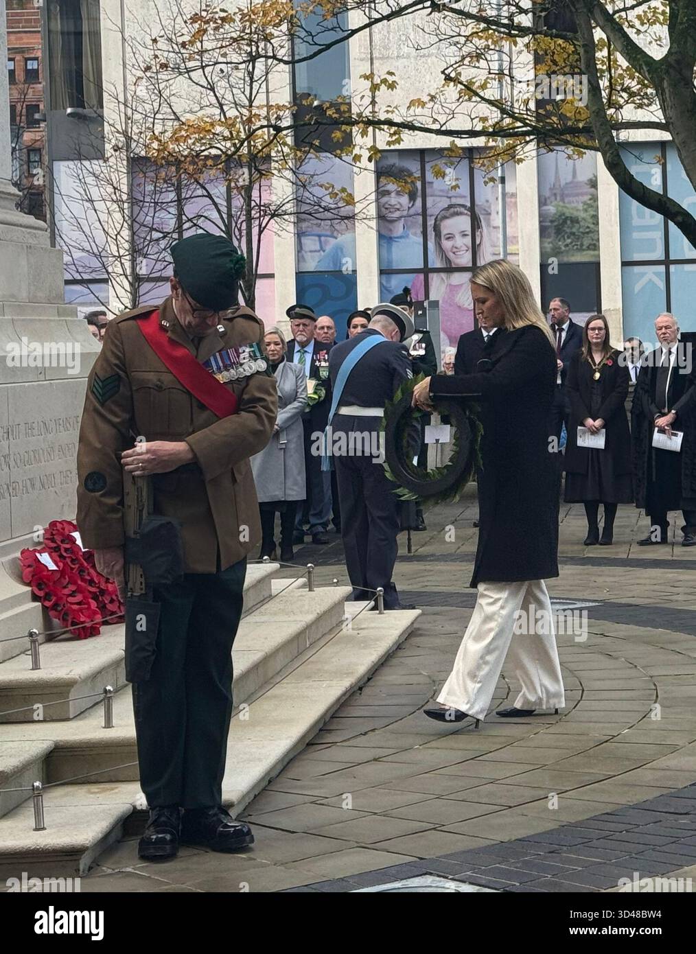 Minister for Education and Youth of Ireland Helen McEntee lays a wreath ...