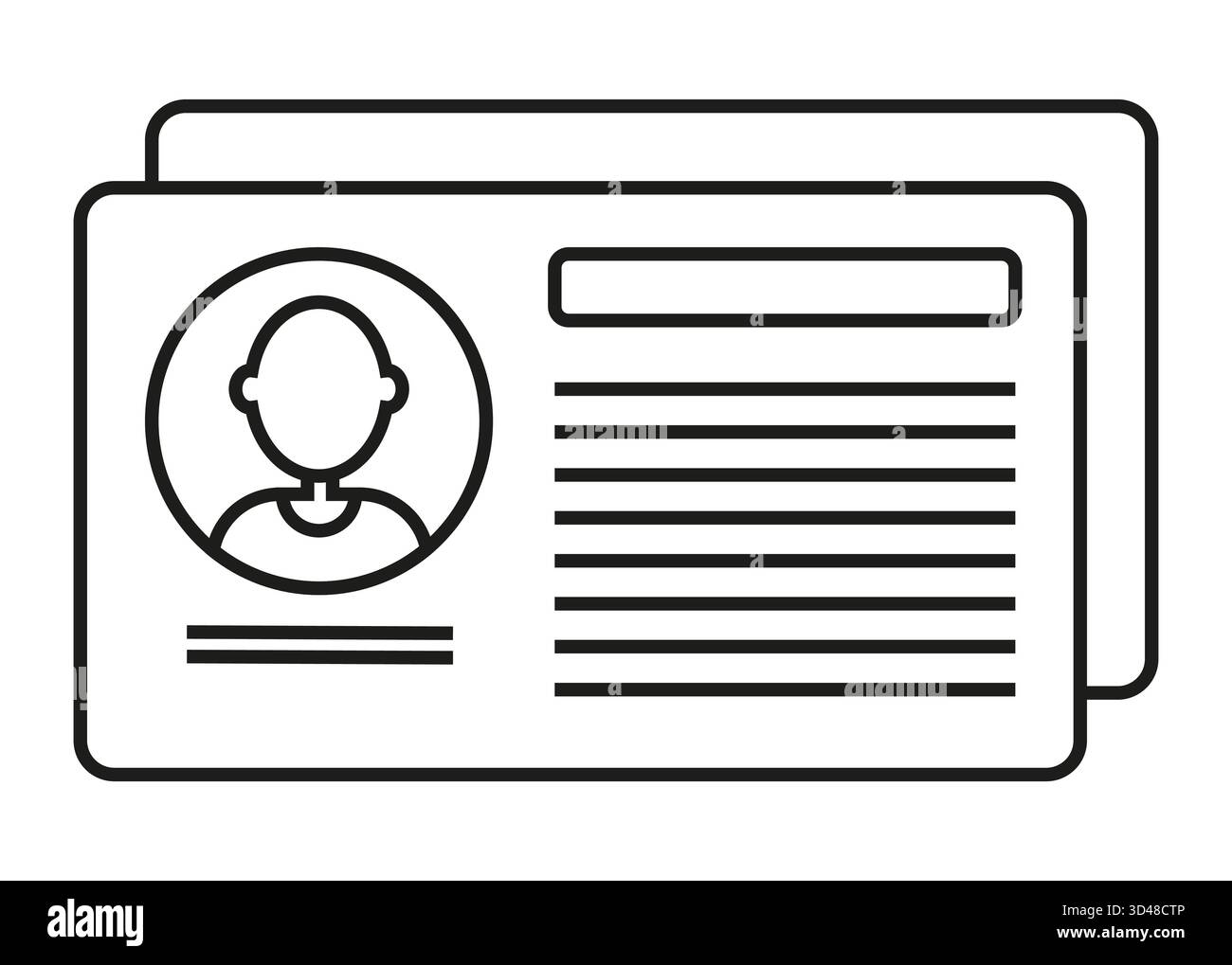 Document profile record. Identification card data. Personal information ...