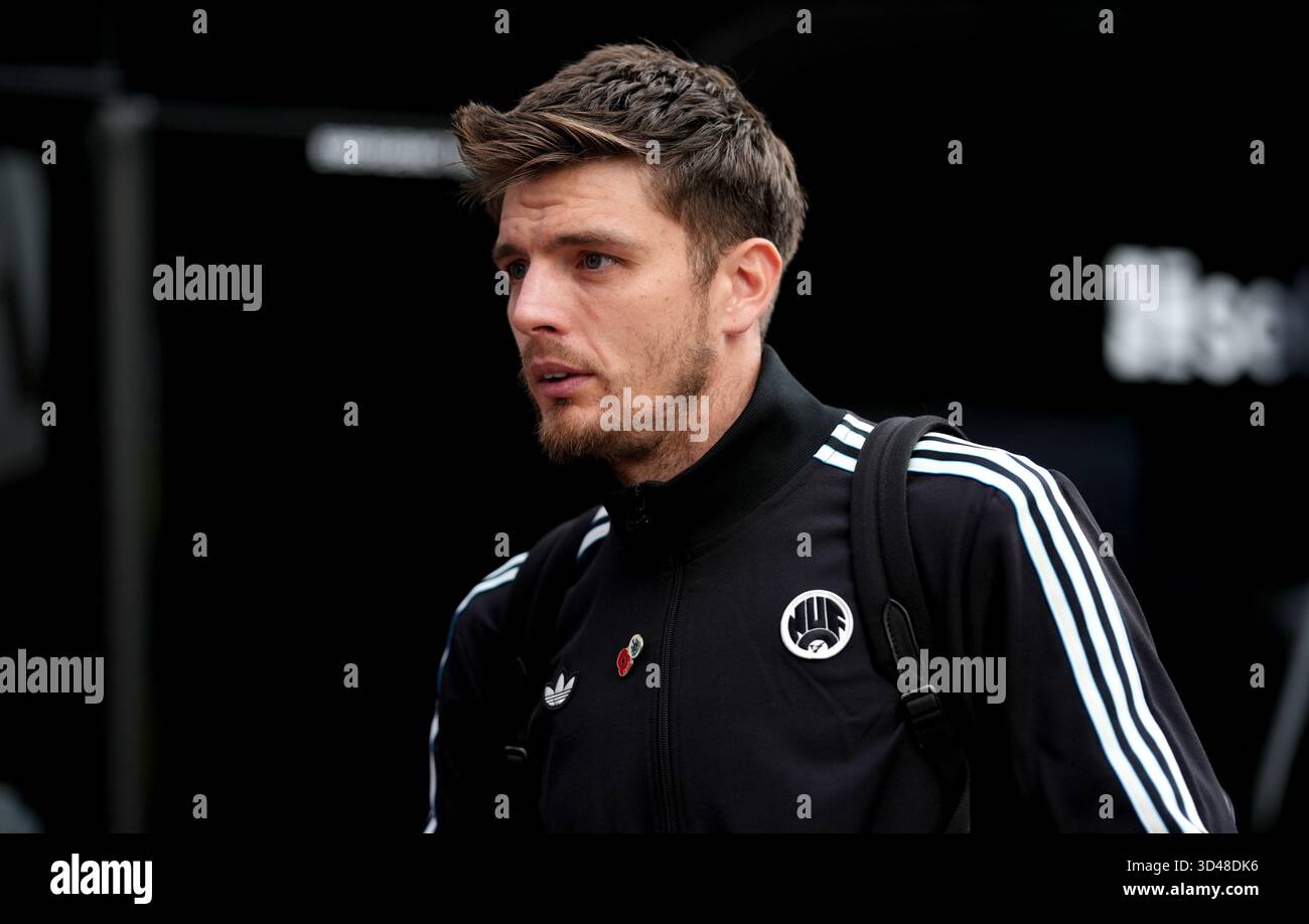 Newcastle United goalkeeper Nick Pope arriving before the Premier ...