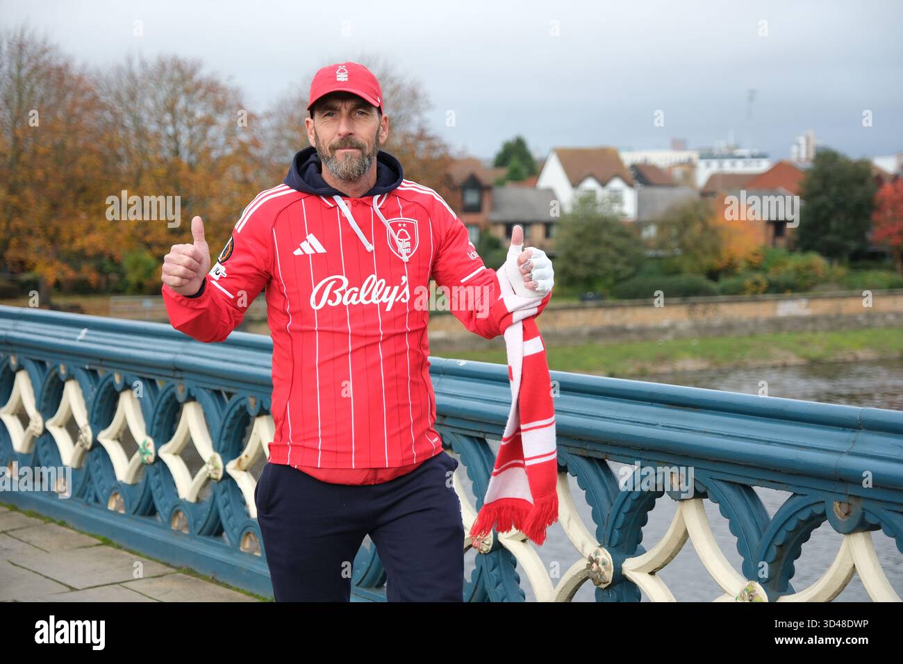 Nottingham Forest fan arriving at the ground prior to kick off during ...