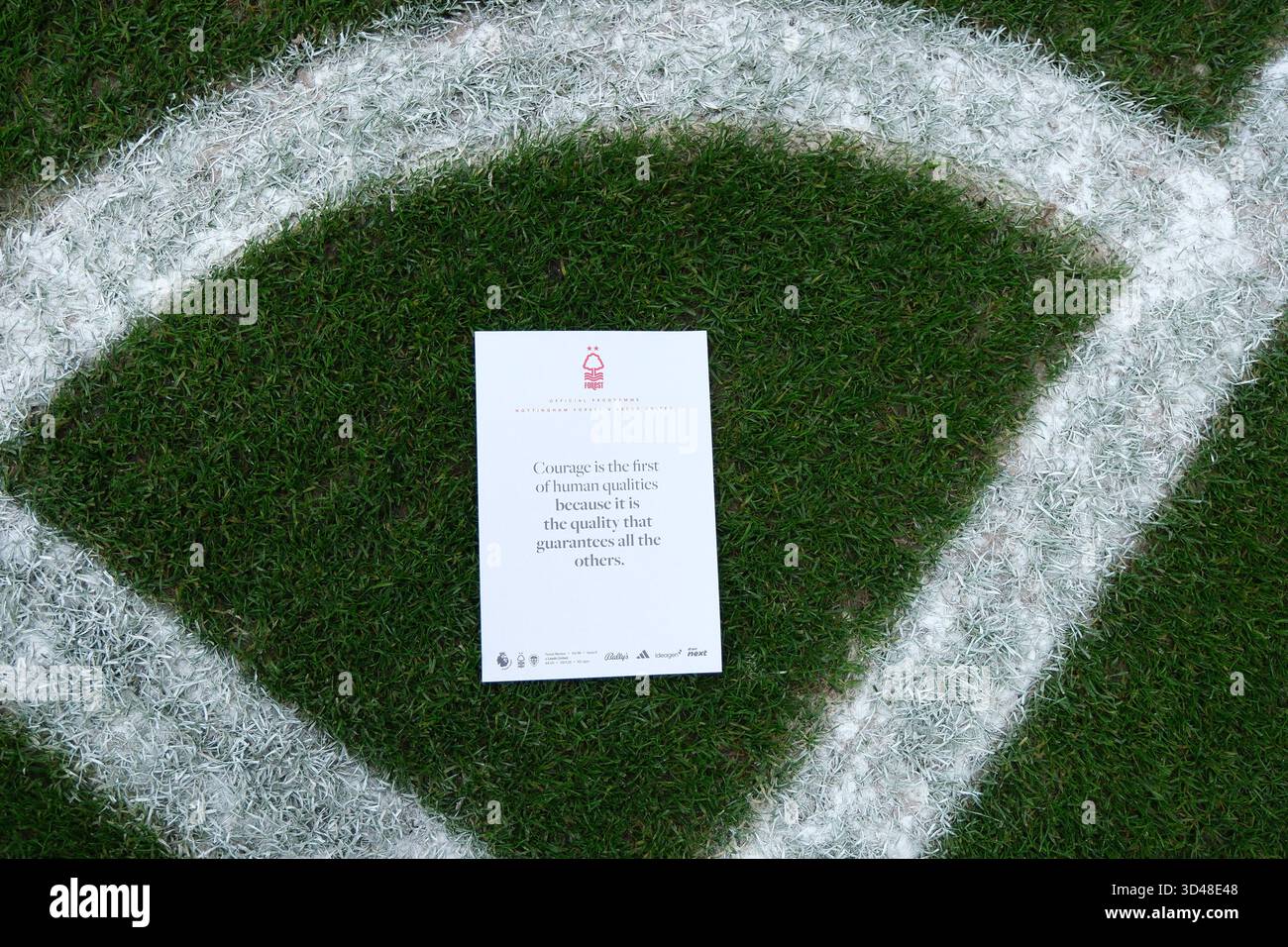 Matchday programme on the pitch prior to kick off during the Premier ...