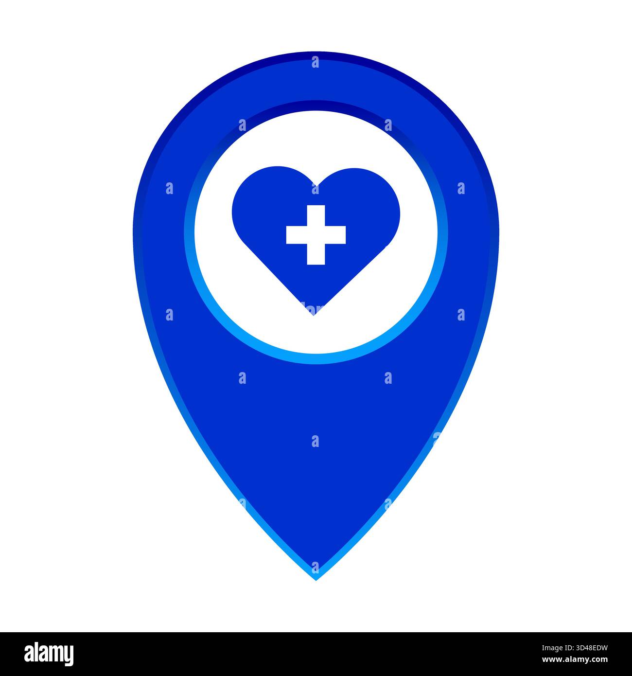 Medical cross pin. Health care marker. Vector hospital symbol. Blue ...